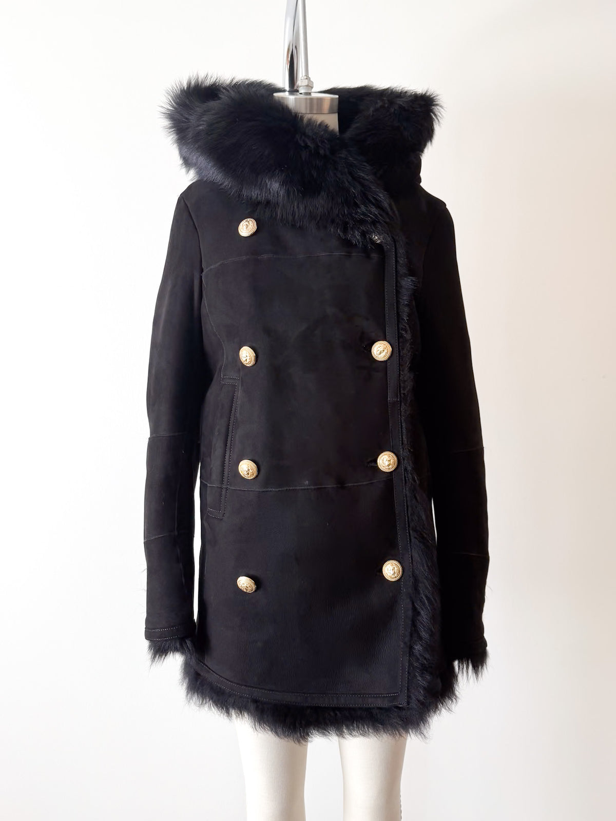 Balmain Double Breasted Shearling Jacket – Carny Couture