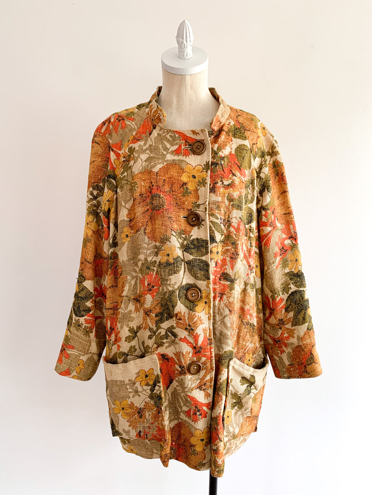 1960's Floral Burlap Chore Coat – Carny Couture
