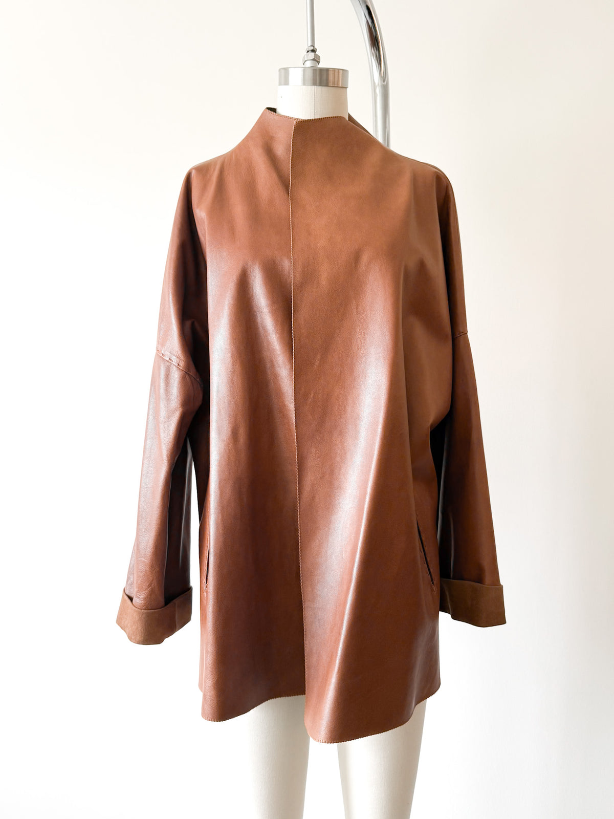 Hand Tailored Modern Caramel Leather Blazer – Carny Couture