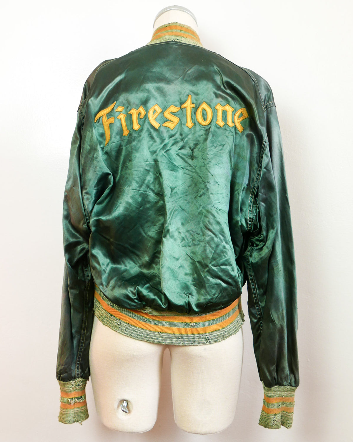 Firestone Green Satin Bomber Jacket – Carny Couture