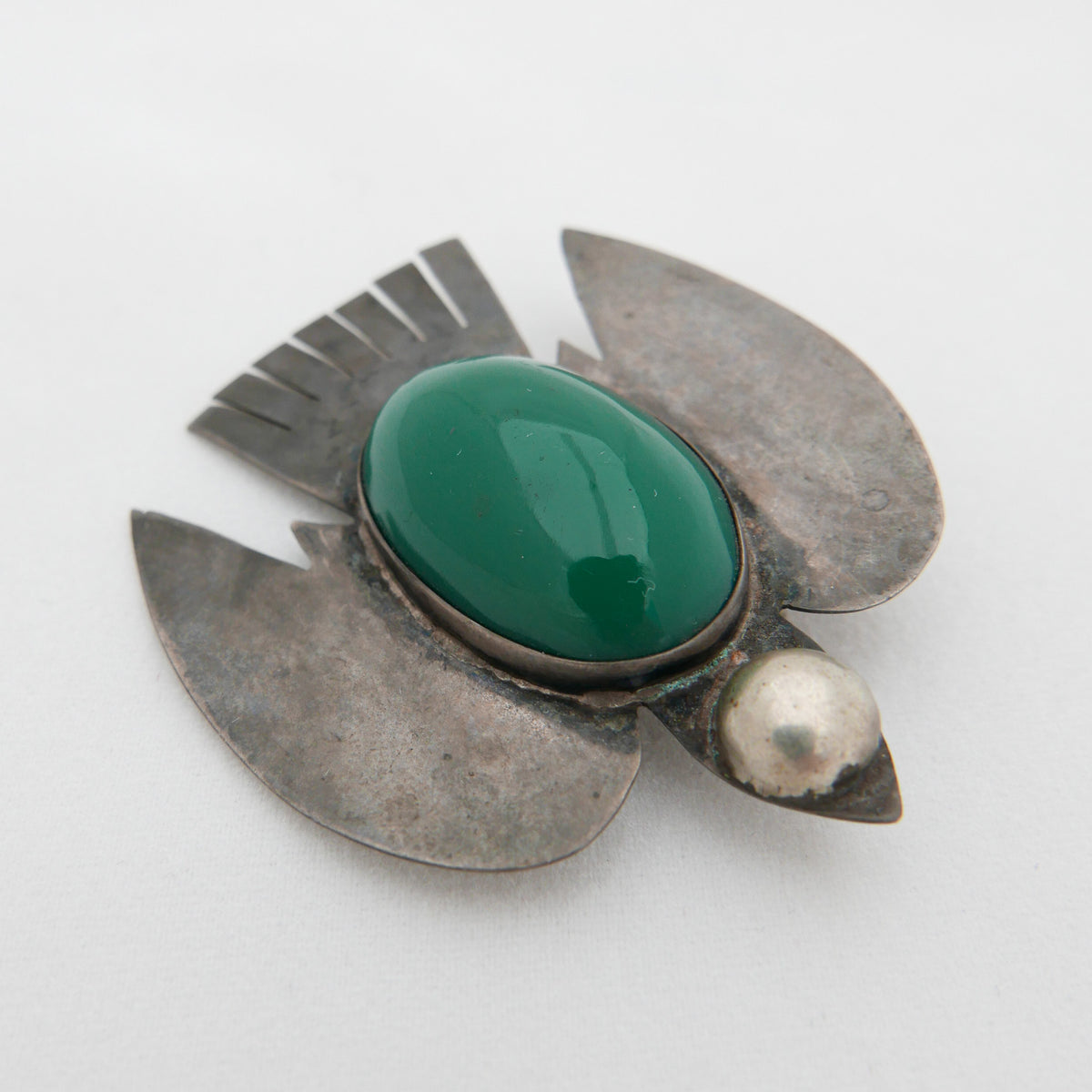 Sterling & Chalcedony Bird Pin – Carny Couture