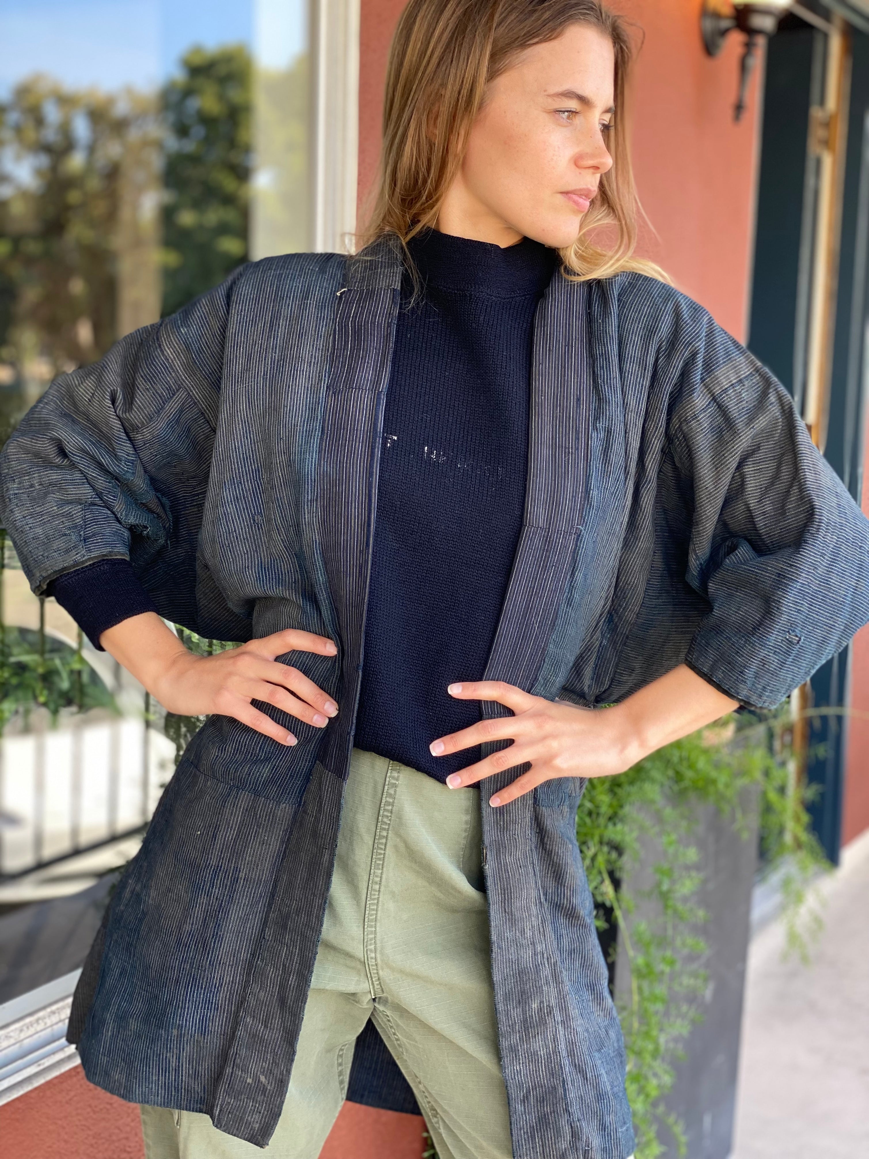 Indigo Dyed Boro Noragi – Carny Couture