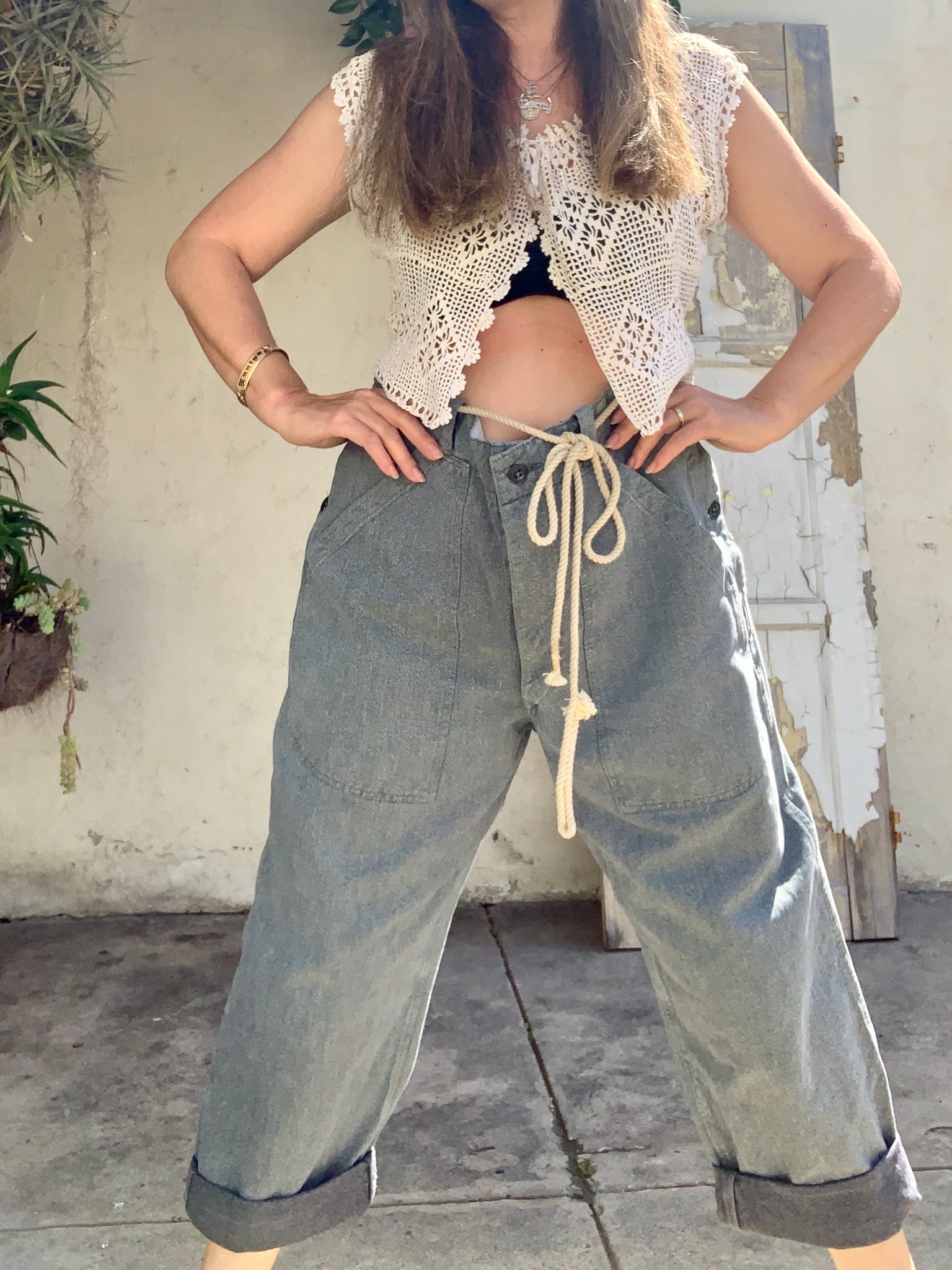 Oversized Blue-Gray European Work Pants – Carny Couture