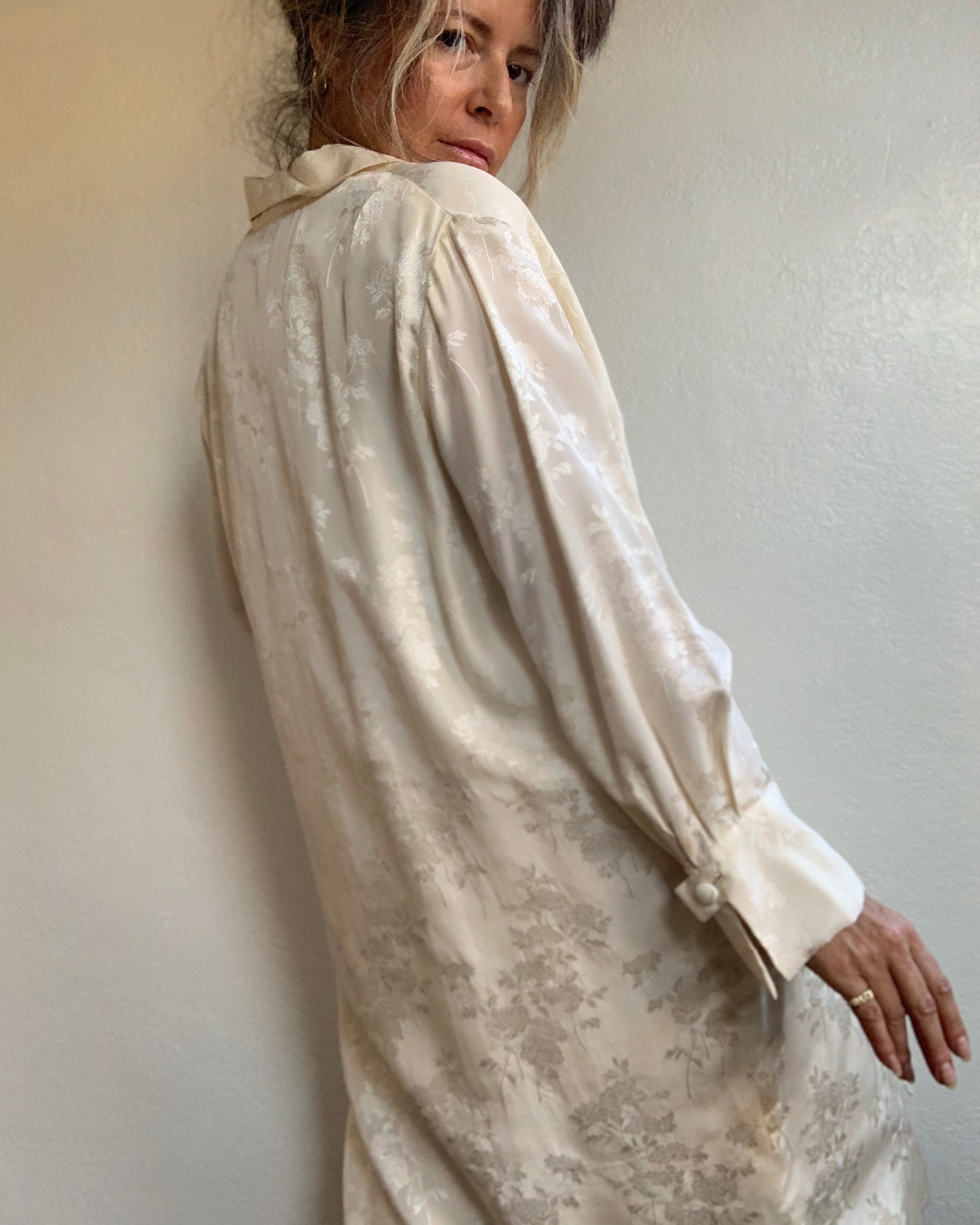 Ivory Silk Chinoiserie Tunic Dress – Carny Couture