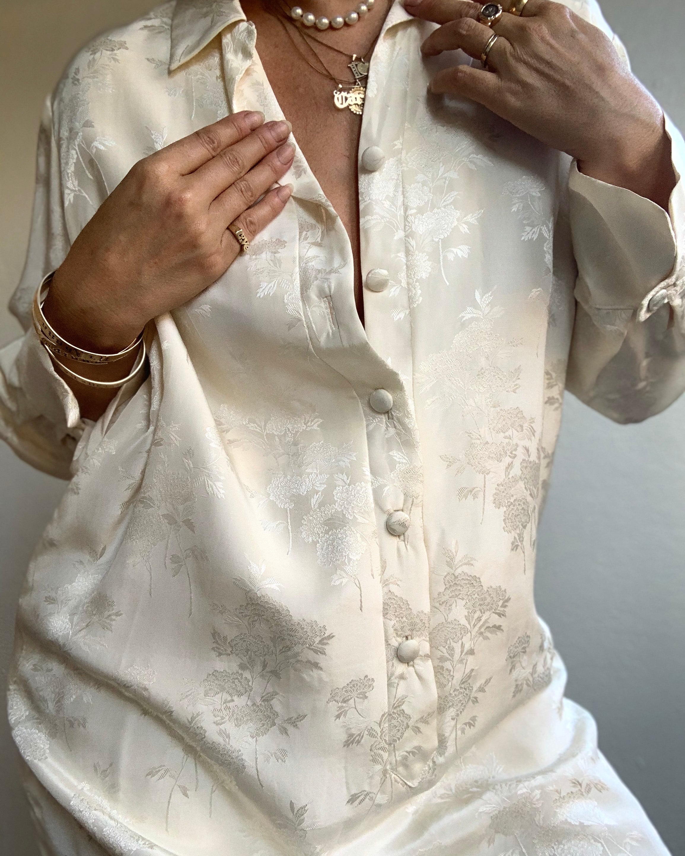 Ivory Silk Chinoiserie Tunic Dress – Carny Couture
